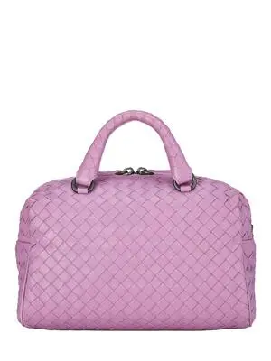 Bottega Veneta Intrecciato Leather Boston Bag - Purple