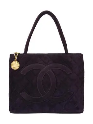 CHANEL Suede Caviar Medallion Tote
