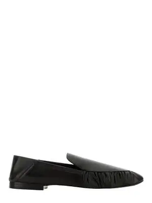 Saint Laurent Alain Ruffled Leather Loafers - Black