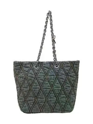 DIESEL® Quilted Tote Bag With Chain Handles - Blue