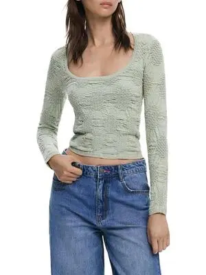 Desigual Textured Knit Top - Water Green
