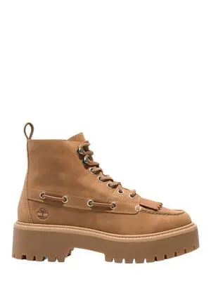 Timberland Stone Street Mid 7-eye Platform Kiltie Boots - Wheat