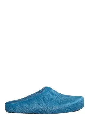 Marni Calfskin Fussbett Sabot Mule - Mineral Blue