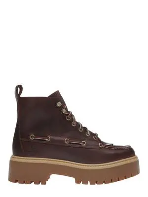 Timberland Stone Street Mid 7-eye Platform Kiltie Boots - Root Beer