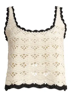 Zimmermann Rhiannon Crochet Tank Top - Beige