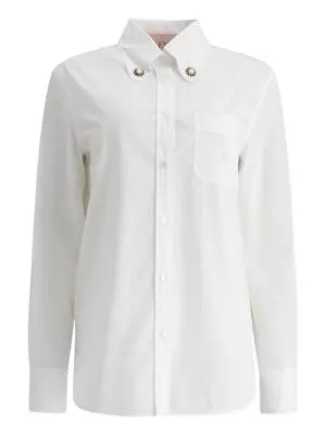 VALENTINO Valentino Cotton Poplin Shirt With Faux-Crystal Buttons