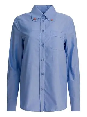 Valentino Garavani Embellished Collar Shirt - Light Blue