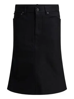 Balenciaga Godet Denim Midi Skirt - Black