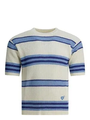 HUMAN MADE Striped Knit Short-sleeved Jersey - Blue