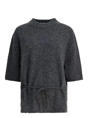UMARMUNG Wool-blend Crew Neck Sweater - Grey