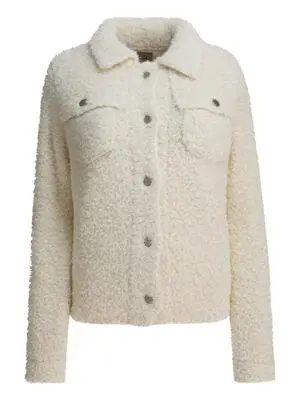 RAKKI Wool Blend Overshirt Jacket - White