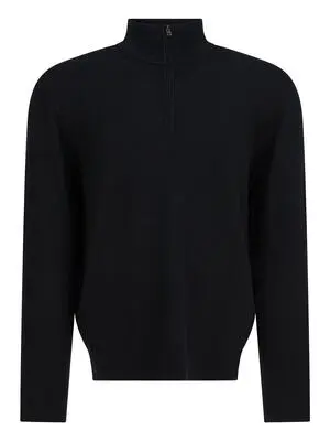 Vince Cashmere Half-zip Sweater - Black