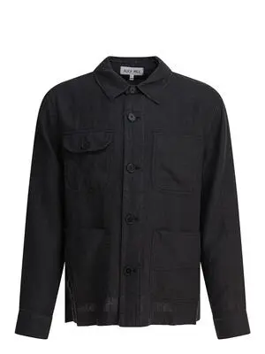 ALEX MILL Linen Work Jacket - Black