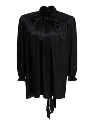 Balenciaga Lace-up Blouse - Black