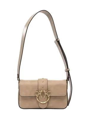 Pinko Leather Crossbody Bag - Beige