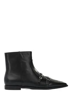 Pinko Leather Ankle Boots - Black
