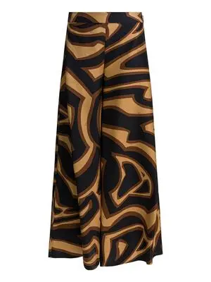 Emilio Pucci Labirinto Print Silk Wide-leg Pants - Black