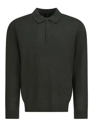 Vince Merino Wool Polo Shirt - Grey