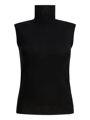 Max Mara Sportmax Mock Neck Sleeveless Top - Black