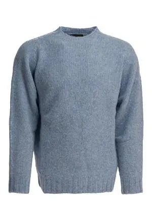 BEAMS Shaggy Bernard Crewneck Sweater - Light Blue
