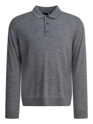 Vince Merino Wool Polo Shirt - Grey