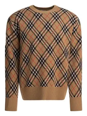Burberry Wool-blend Crew Neck Sweater - Beige