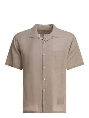 NONNATIVE Voyager' Oxford Linen Shirt - Beige