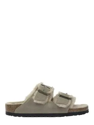 BIRKENSTOCK Arizona Shearling Sandals - Grey