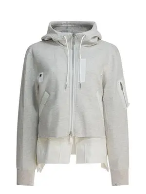 Sacai Cotton Zippered Sweatshirt - Grey