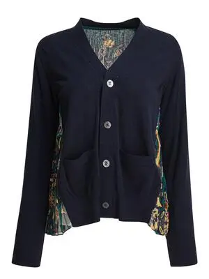 Sacai Floral Print Cardigan - Blue