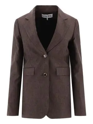 Loewe Linen Blazer - Brown