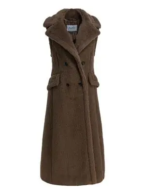 Max Mara Sleeveless Alpaca Jacket - Brown