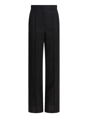 Max Mara Light Wool Straight Trousers - Black