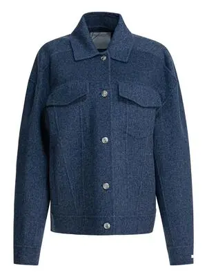 MAX MARA SPORTMAX Wool Overshirt Jacket - Blue
