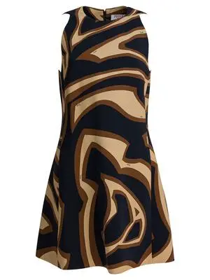Emilio Pucci Labirinto Print Trapeze Dress - Black