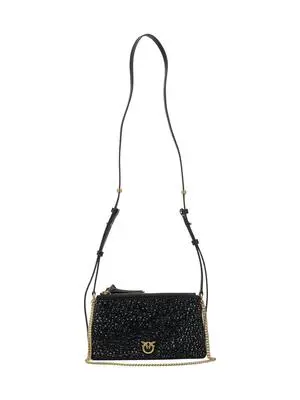 Pinko Leather Crossbody Bag - Black