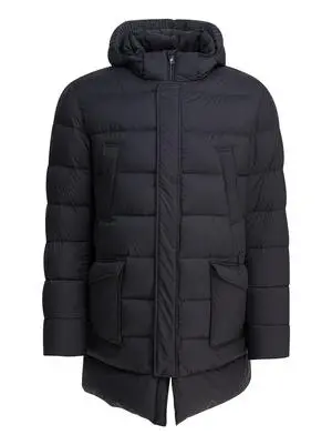 Herno Long Down Jacket With Hood - Grey