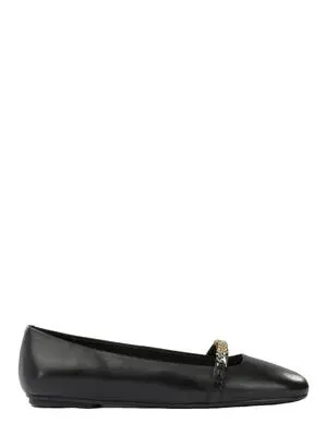 Pinko Leather Ballet Flats With Square Toe - Black