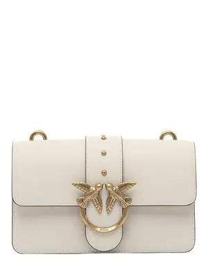 Pinko Leather Crossbody Bag - White