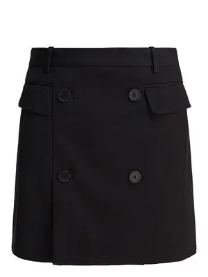 Balenciaga Viscose And Wool Twill Miniskirt - Black
