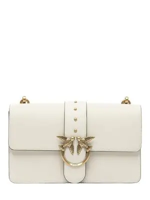 Pinko Leather Crossbody Bag - White