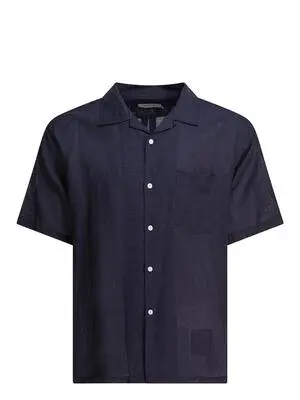 NONNATIVE Voyager' Oxford Linen Shirt - Blue