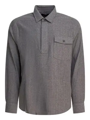 Vince Herringbone Shirt - Grey