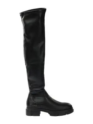 SUMMERY COPENHAGEN Leather Over-the-knee Boots - Black