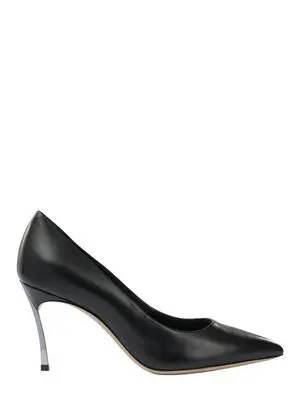 Casadei Leather Mid Heel Pumps - Black