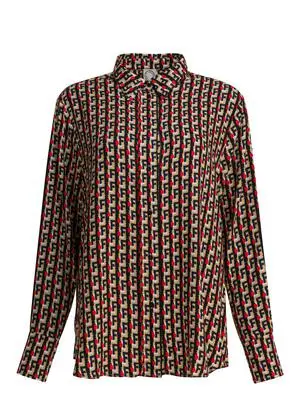 INES DE LA FRESSANGE PARIS Printed Shirt - Brown