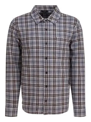 Vince Plaid Overshirt Jacket - Grey