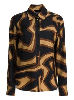 Emilio Pucci Silk Shirt With Labirinto Print - Black