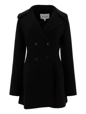 Alaïa Double-breasted Wool Coat - Black