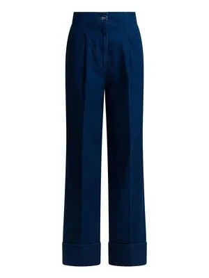 Valentino Garavani Wide-leg Pleated Jeans - Blue